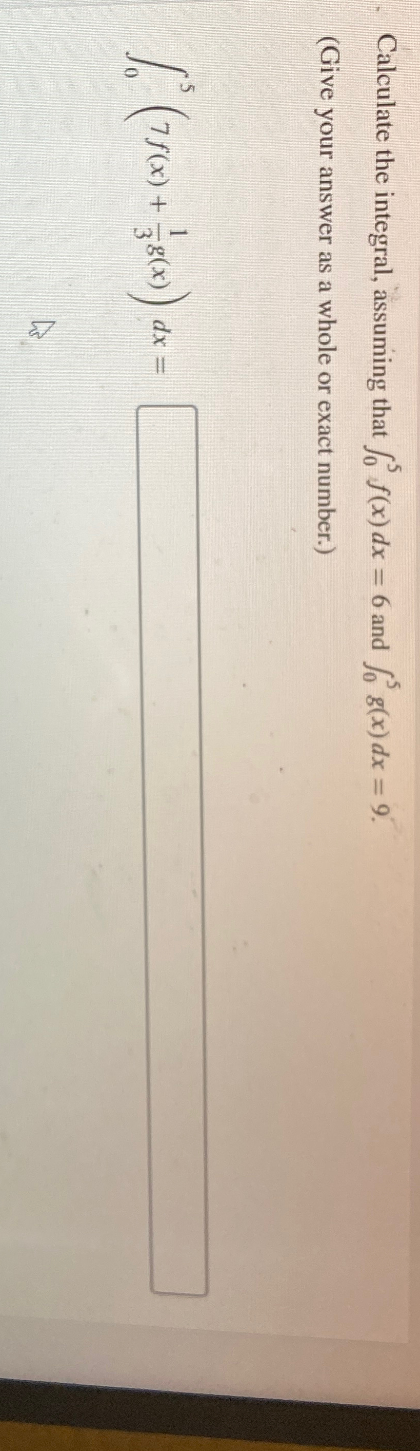 Solved Calculate the integral, assuming that ∫05f(x)dx=6 | Chegg.com