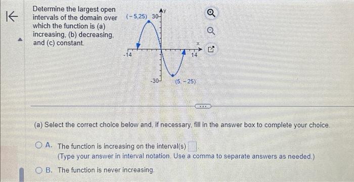 Solved Determine the largest open intervals of the domain | Chegg.com