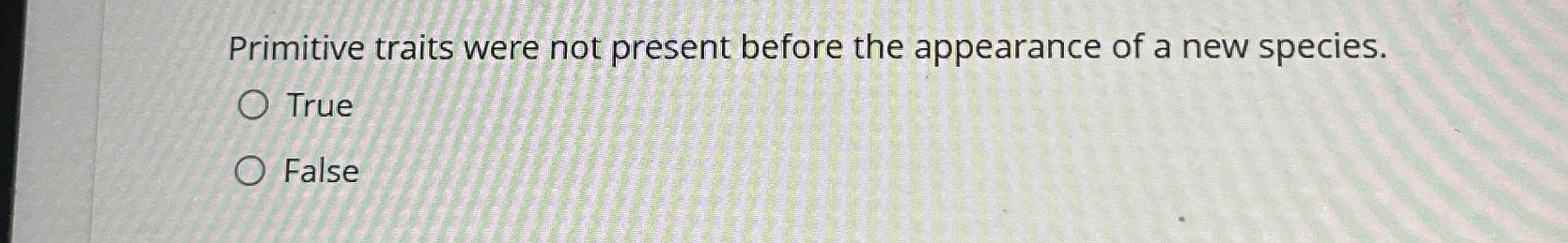 Solved Primitive traits were not present before the | Chegg.com