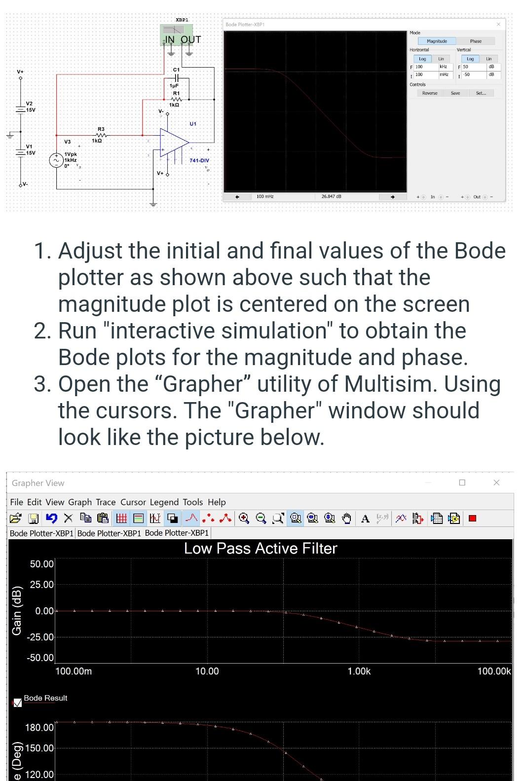 1. Adjust the initial and final values of the Bode | Chegg.com