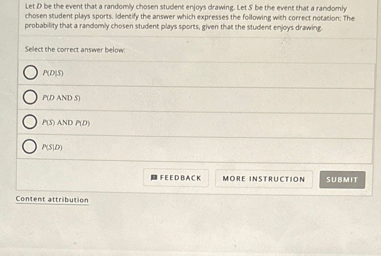 Solved Let D ﻿be the event that a randomly chosen student | Chegg.com