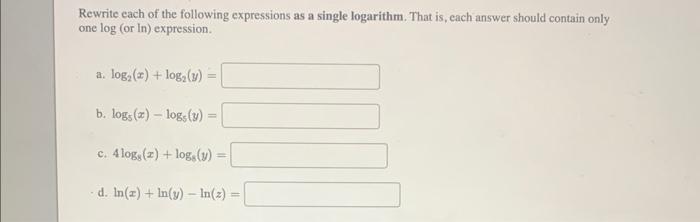 Solved Rewrite each of the following expressions as a single | Chegg.com