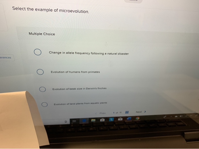 Solved Select the example of microevolution. Multiple Choice | Chegg.com