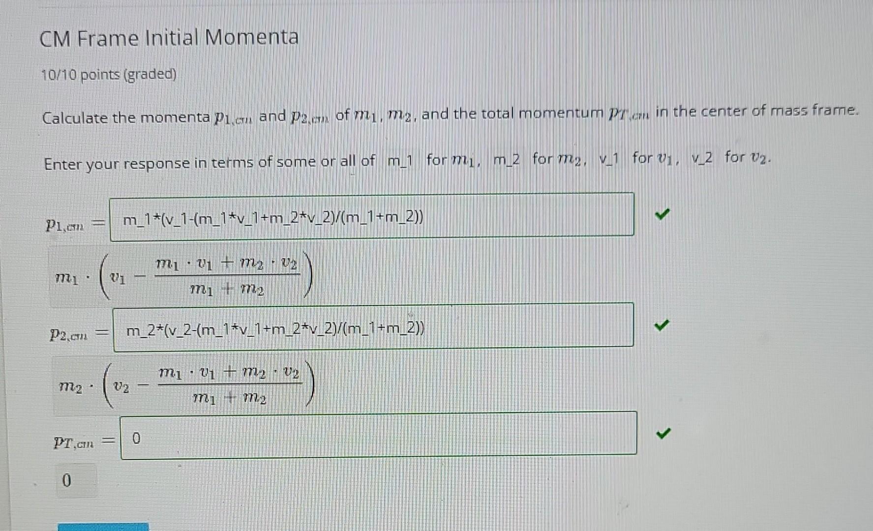 Solved H: Elastic Collision Two point masses m₁ and m2 with | Chegg.com