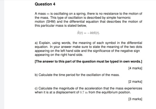 Solved Question 3 An object is oscillating with Simple | Chegg.com