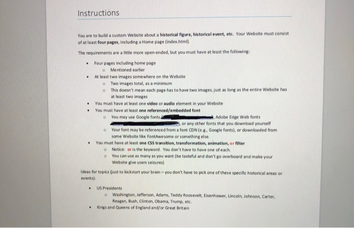 Solved Instructions You are to build a custom Website about | Chegg.com