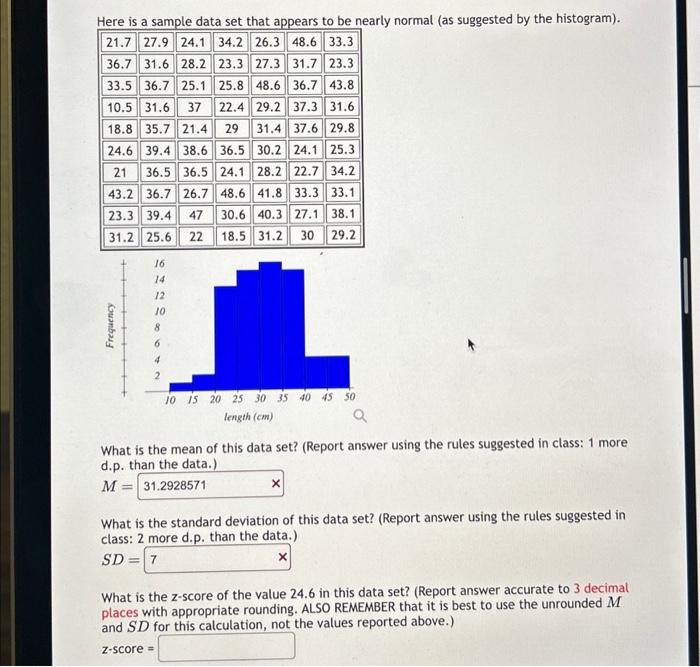 Solved Here is a sample data set that appears to be nearly | Chegg.com