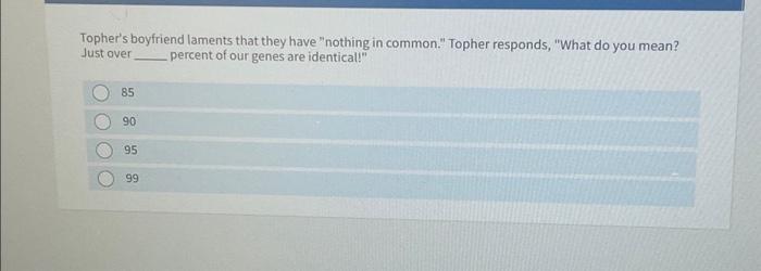 Solved Topher's boyfriend laments that they have "nothing in | Chegg.com