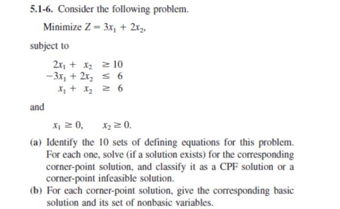 Solved 5.1-6. Consider the following problem. Minimize | Chegg.com