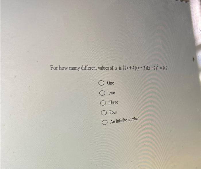 Solved For how many different values of x is | Chegg.com