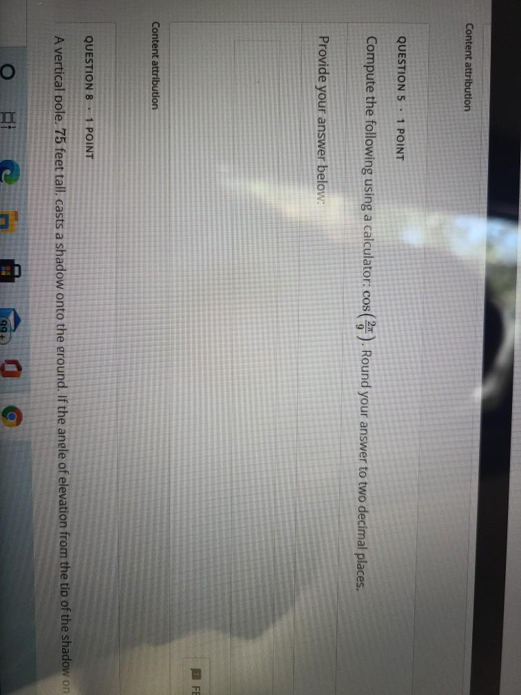 Solved Content attribution QUESTION 5.1 POINT Compute the | Chegg.com