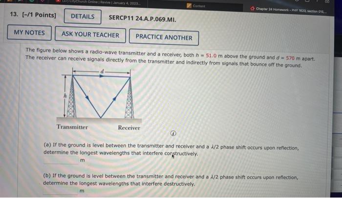 Solved The figure below shows a radio-wave transmitter and a | Chegg.com