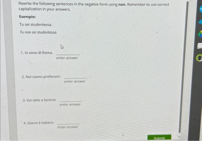 Rewrite the following sentences in the negative form | Chegg.com