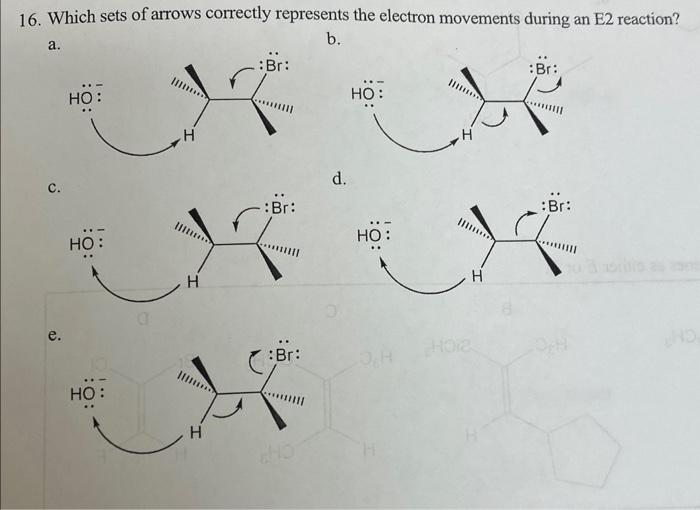 Solved 16. Which sets of arrows correctly represents the | Chegg.com