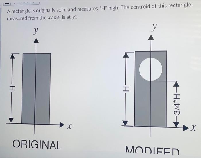 Solved A rectangle is originally solid and measures " H " | Chegg.com