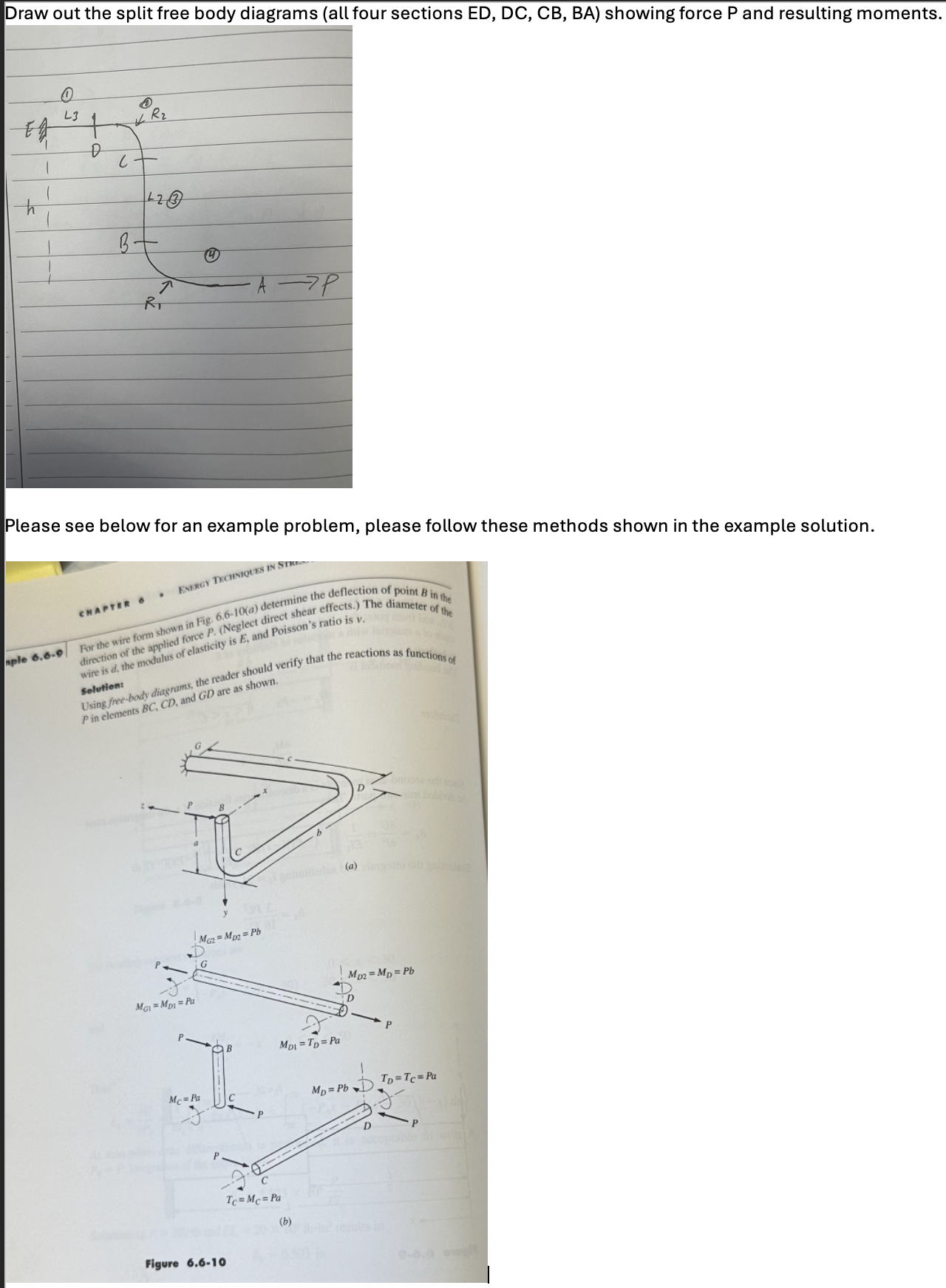 Solved solve the following, draw the FBD for each section. | Chegg.com