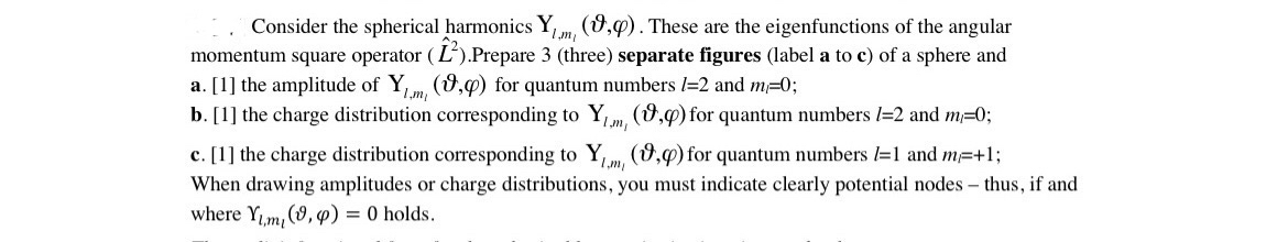 Solved Consider the spherical harmonics Yl,ml(varθ,φ). | Chegg.com