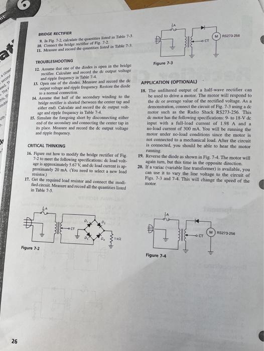Experiment 7 rectifier circuits.Just need help with | Chegg.com