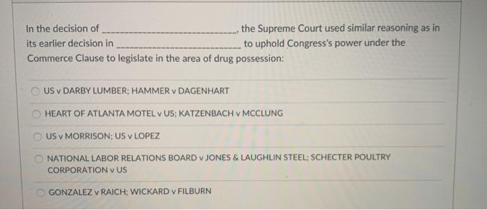 Solved In the decision of the Supreme Court used similar | Chegg.com