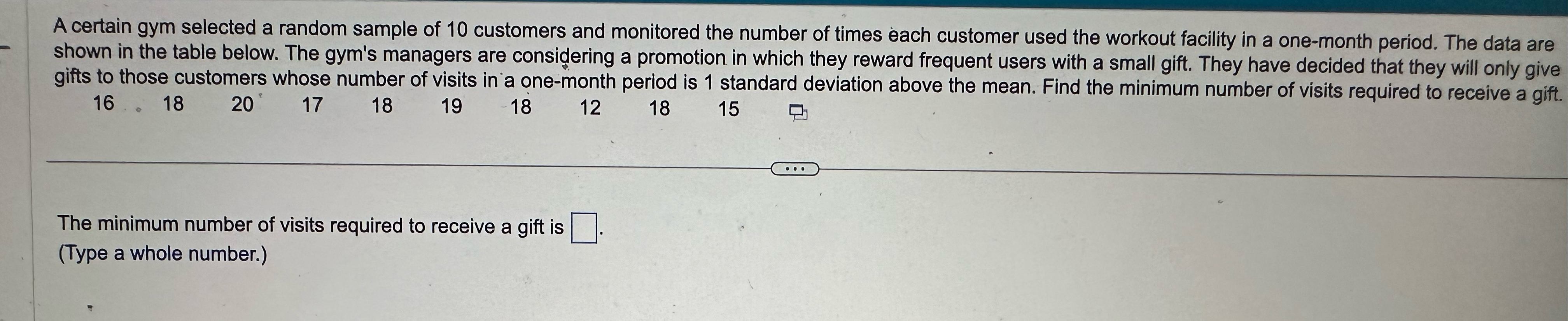 Solved A certain gym selected a random sample of 10 | Chegg.com