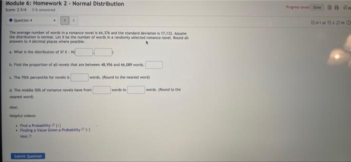 Solved Module 6: Homework 2 - Normal Distribution Score: | Chegg.com