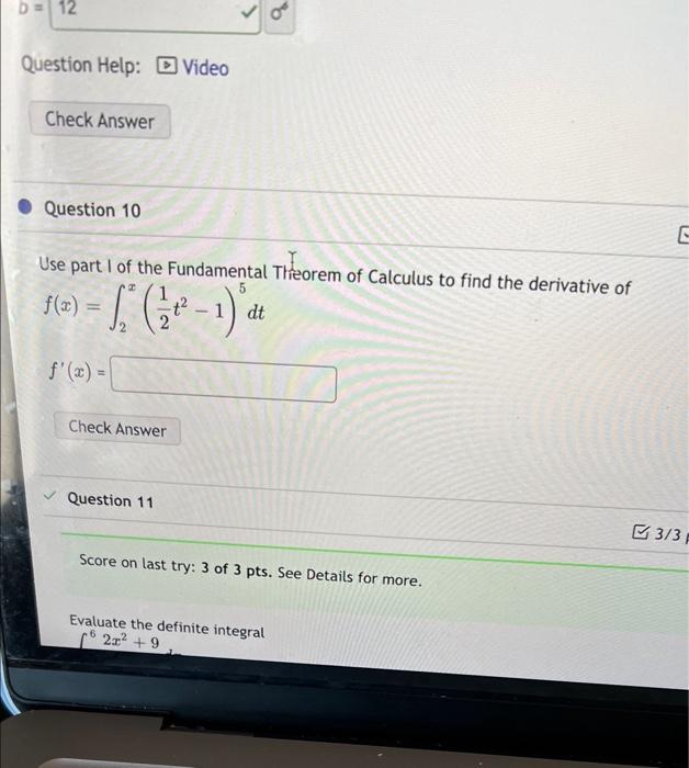 Solved Use part I of the Fundamental Theorem of Calculus to | Chegg.com