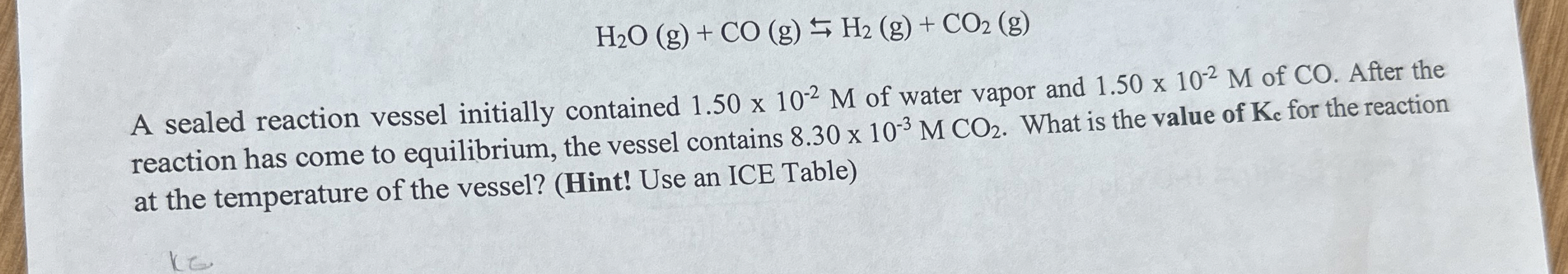 Solved H2O(g)+CO(g)⇆H2(g)+CO2(g)A sealed reaction vessel | Chegg.com