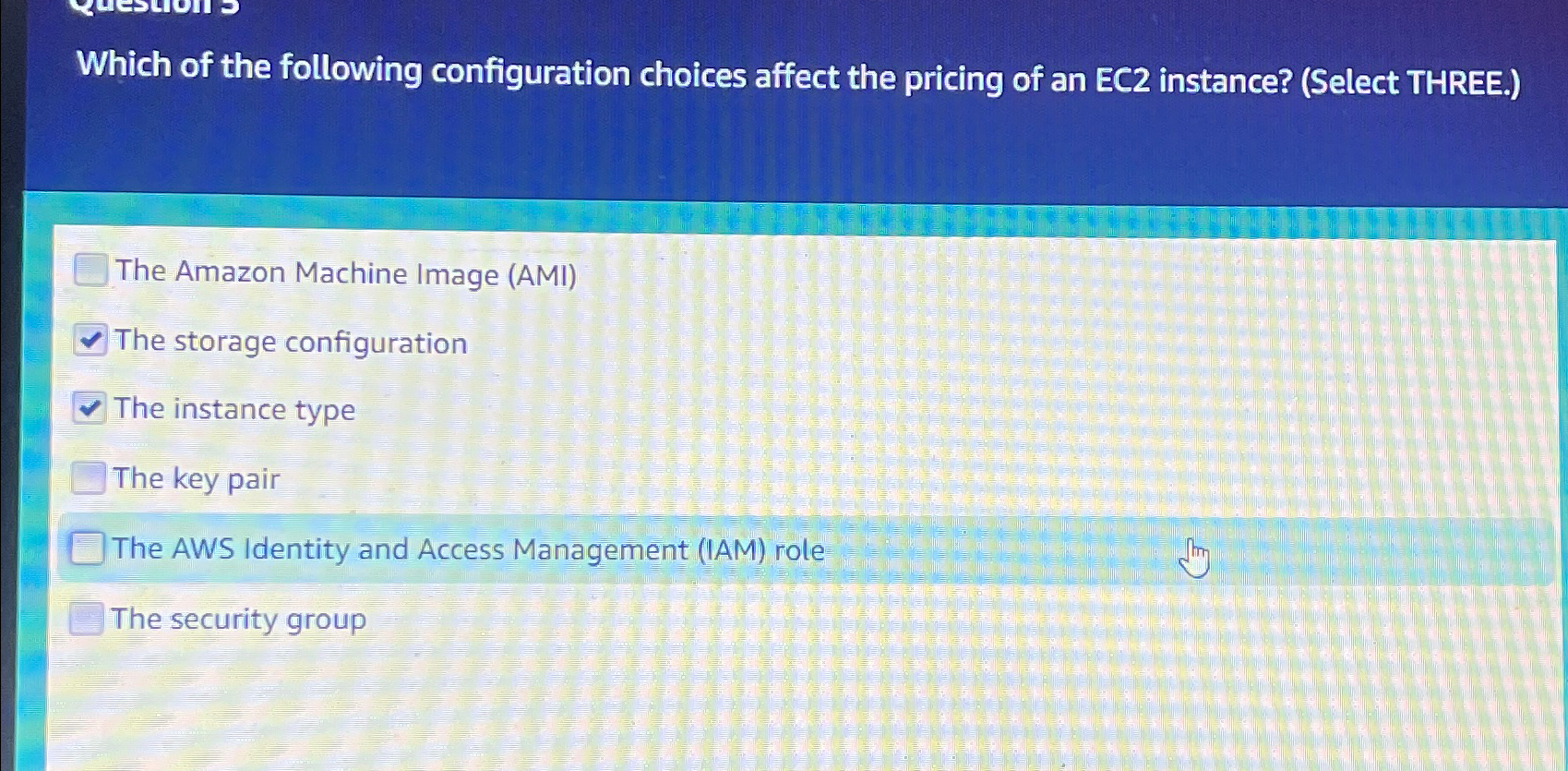 Solved Which of the following configuration choices affect | Chegg.com