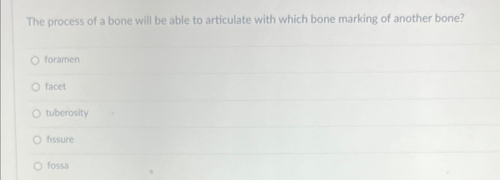 Solved The process of a bone will be able to articulate with | Chegg.com