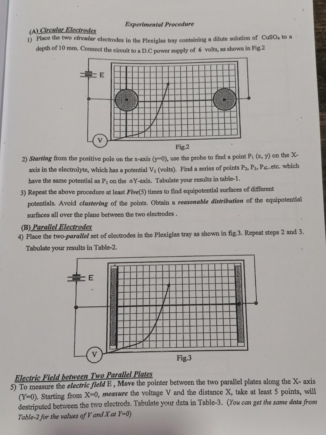 Solved EXPERIMENT (1) ELECTRIC FIELDS AND EQUIPOTENTIAL | Chegg.com