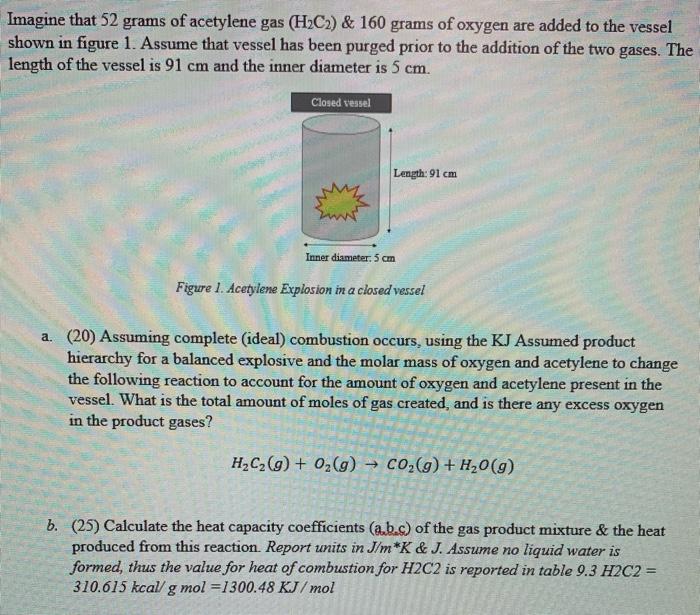 Solved Imagine that 52 grams of acetylene gas (H2C2) & 160 | Chegg.com