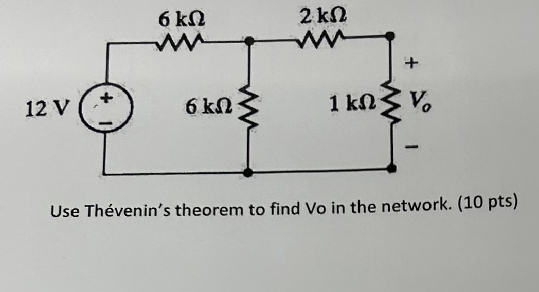 Solved Use Thévenin's ﻿theorem to ﻿find Vo in ﻿the network. | Chegg.com