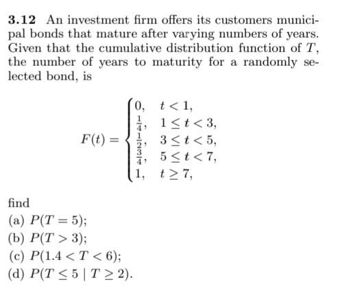Solved 3.1 Classify the following random variables as dis- | Chegg.com