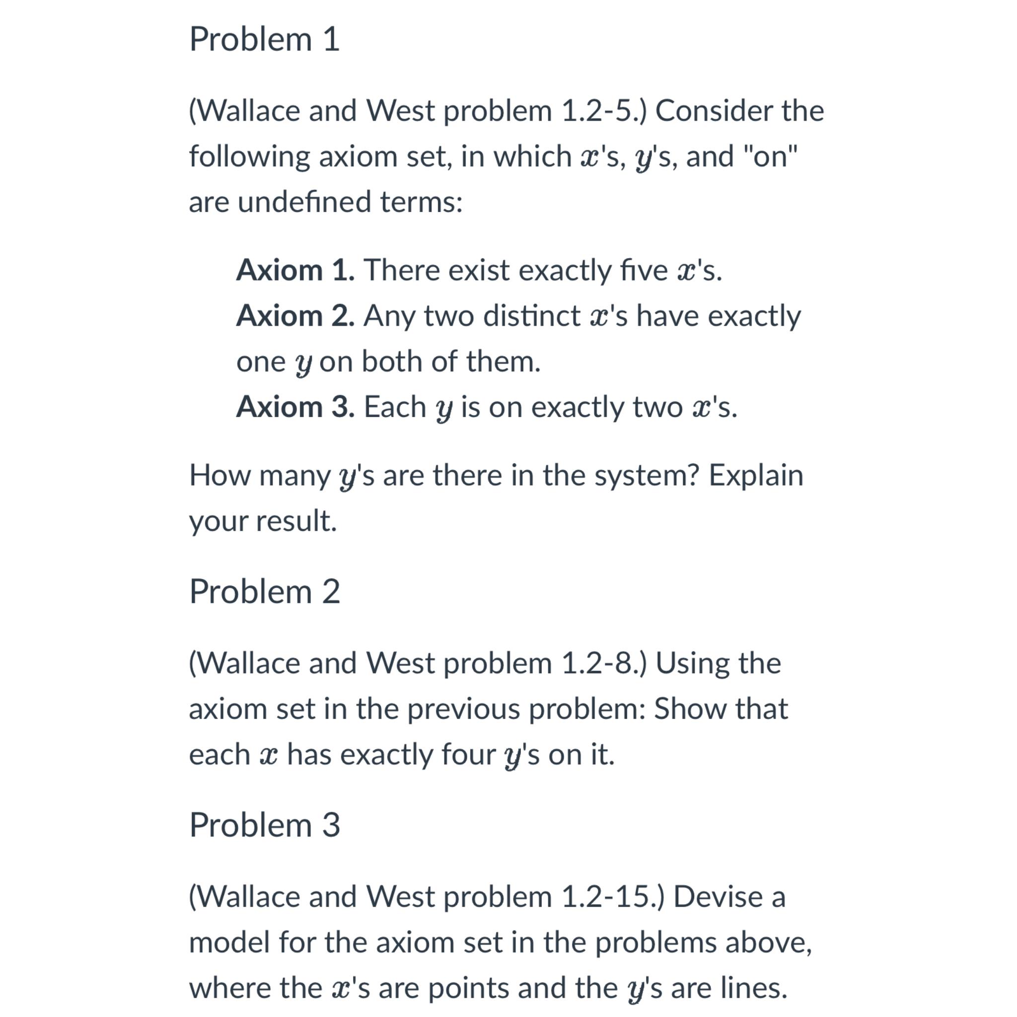 Solved Problem 1(Wallace and West problem 1.2-5.) ﻿Consider | Chegg.com