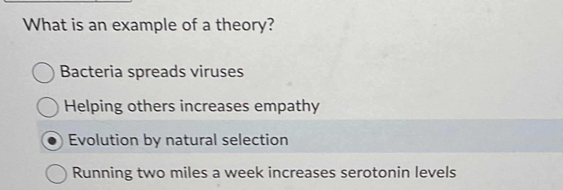 Solved What is an example of a theory?Bacteria spreads | Chegg.com