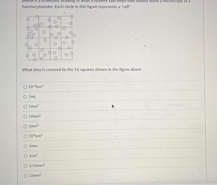 Solved haemocytometer. Each circle in this figure represents | Chegg.com