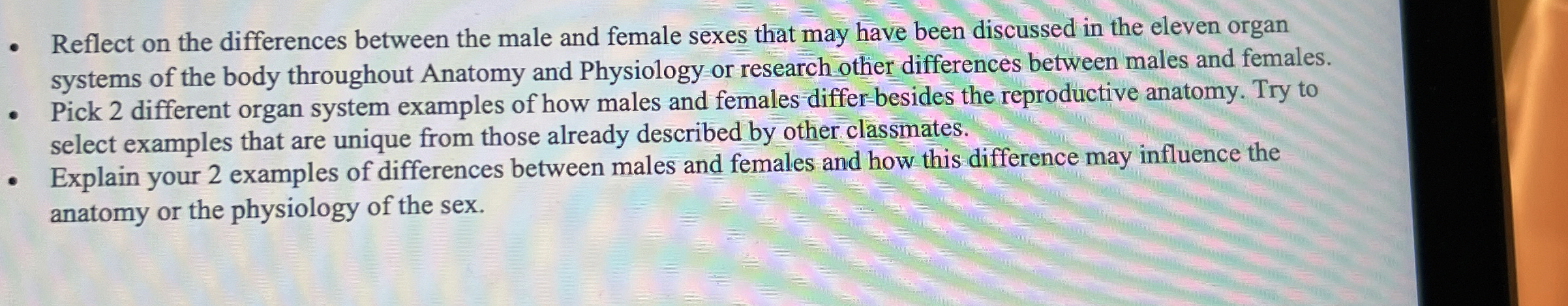 Solved Reflect on the differences between the male and | Chegg.com