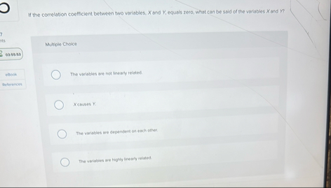 Solved If the correlation coefficient between two variables, | Chegg.com