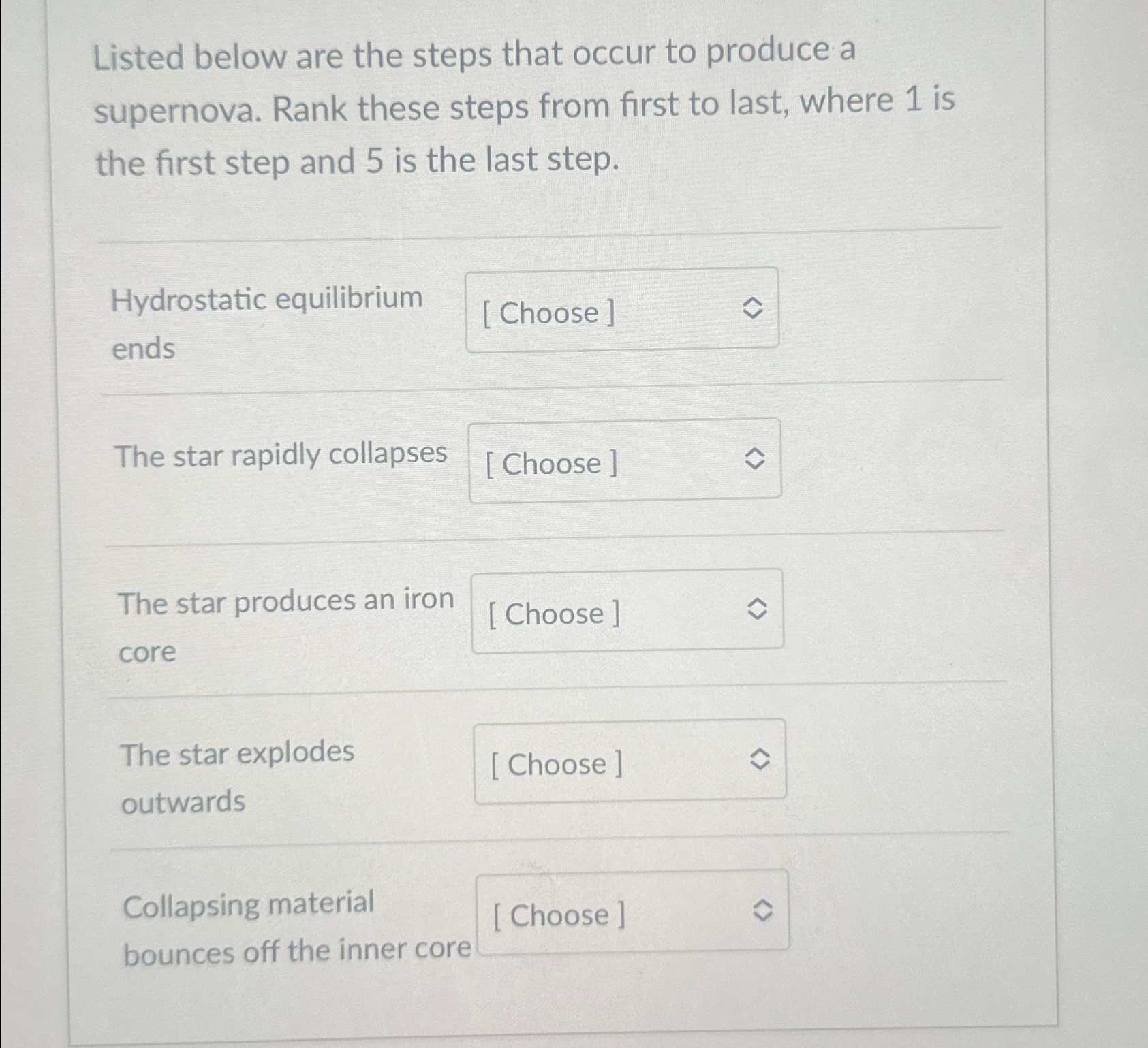Solved Listed below are the steps that occur to produce a | Chegg.com