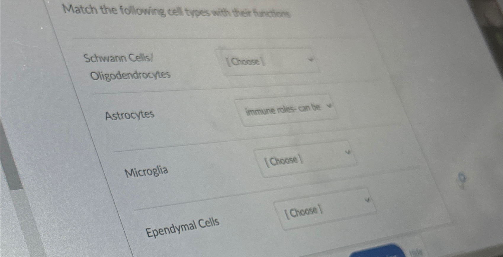 Solved Match the following cell types with their | Chegg.com