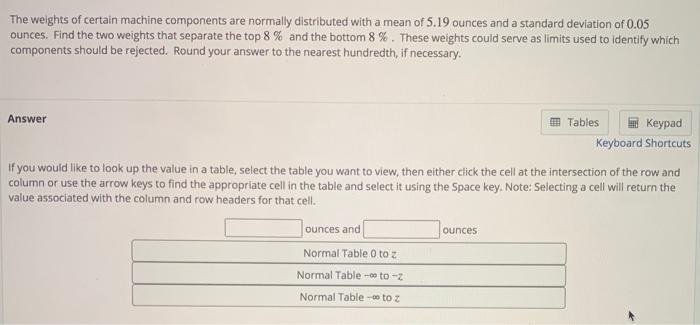 Solved The weights of certain machine components are | Chegg.com