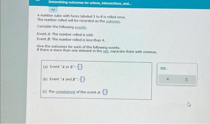 Solved A number cube with faces labeled 1 to 6 is rolled | Chegg.com