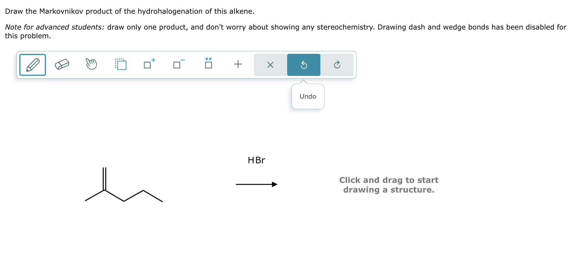 Solved Draw the Markovnikov product of the hydrohalogenation | Chegg.com
