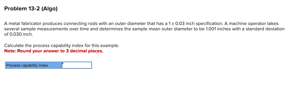 Solved Problem 13-2 (Algo)A metal fabricator produces | Chegg.com