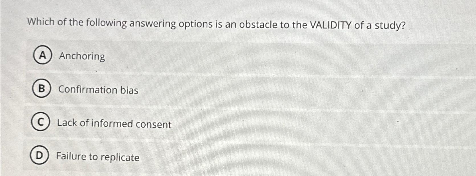 Solved Which of the following answering options is an | Chegg.com