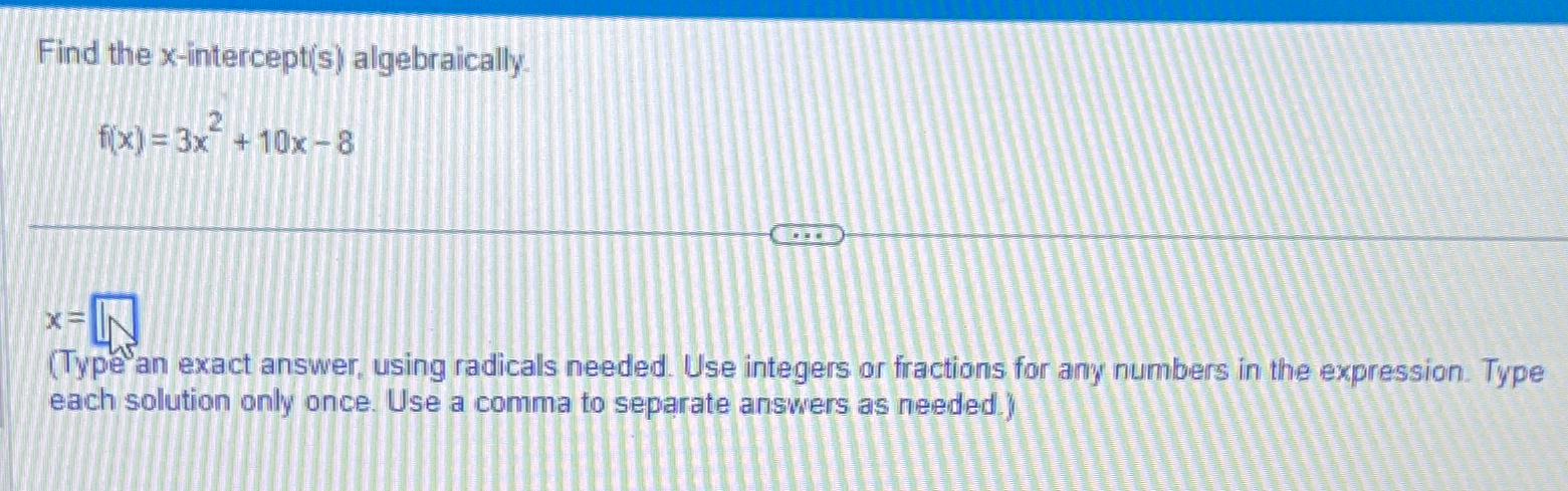 Solved Find the x-intercept(s) | Chegg.com