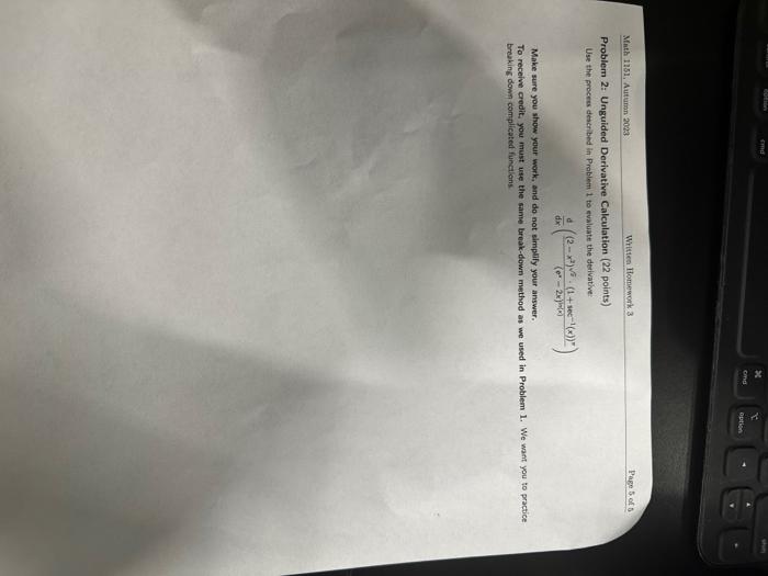 Solved Problem 1: Guided Derivative Calculation ( 38 points) | Chegg.com