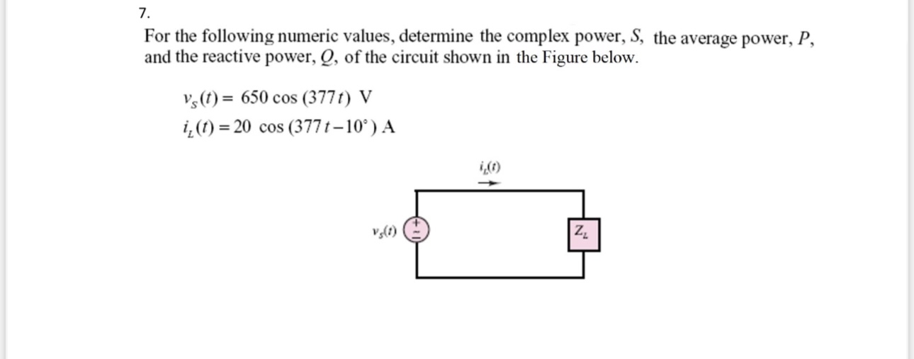 Solved For the following numeric values, determine the | Chegg.com