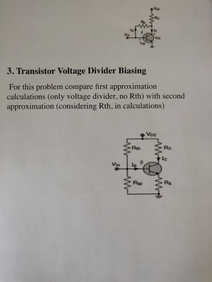 Solved Transistor Biasing: Assign values to each unknown in | Chegg.com