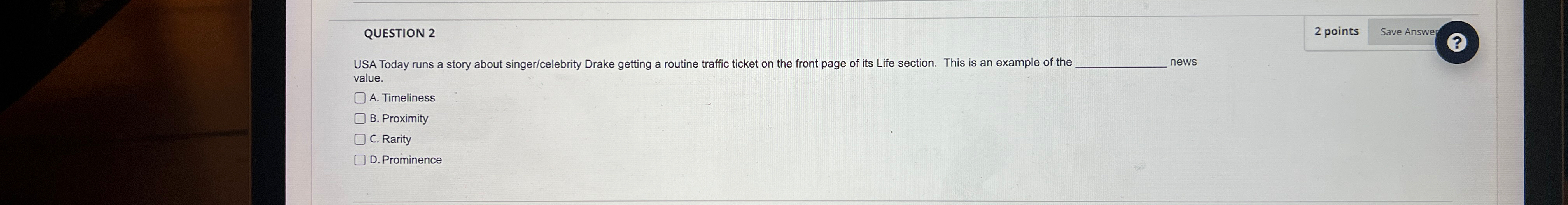 Solved QUESTION 22 ﻿pointsSave Answ(3)USA Today runs a story | Chegg.com